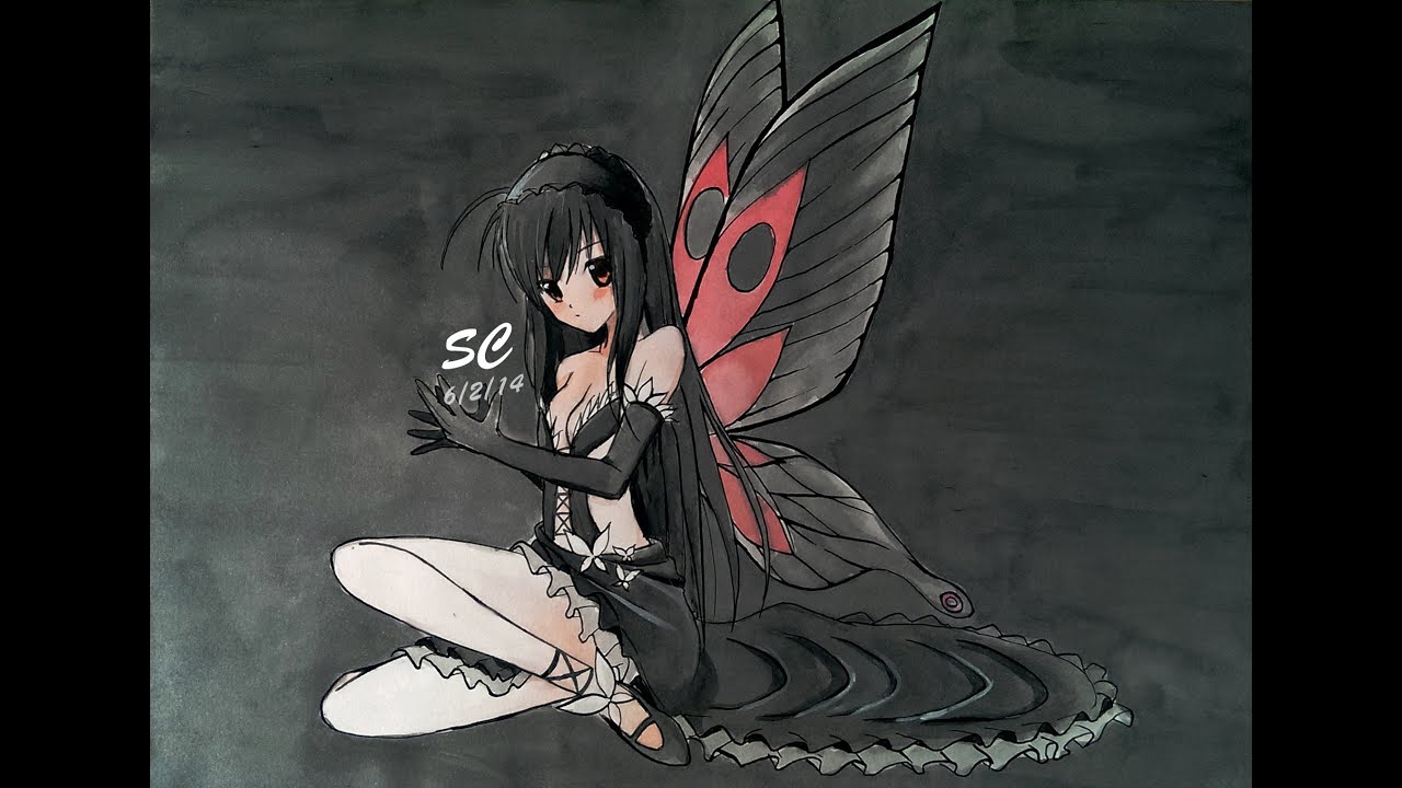 Drawing of Kuroyukihime -Accel World- Real time, cut scene - YouTube