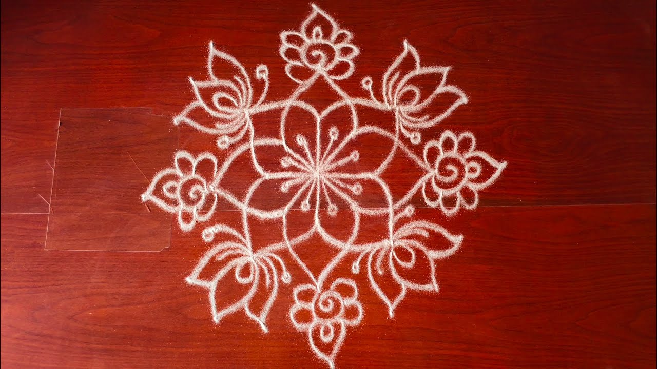 Free hand Simple Rangoli design 🌺 Daily use simple Rangoli design - YouTube