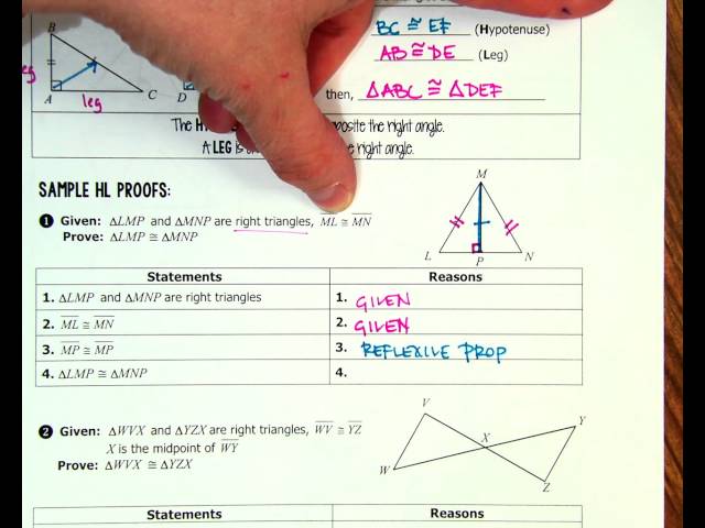 Right Triangle Congruence Worksheet With Answers Congruent Triangles