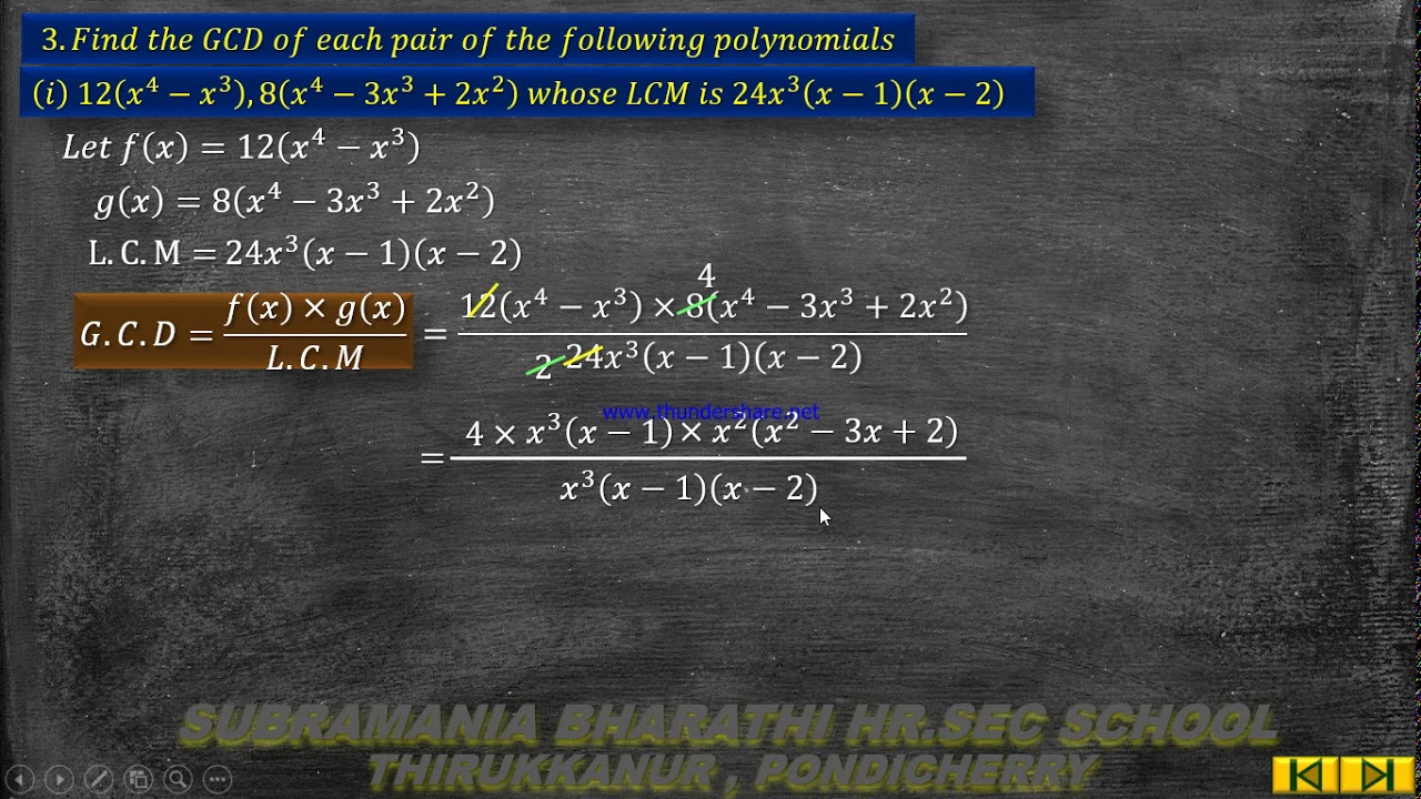 X STD MATHEMATICS UNIT 3 ALGEBRA Exercise 3.3 sum no:3(i) - YouTube