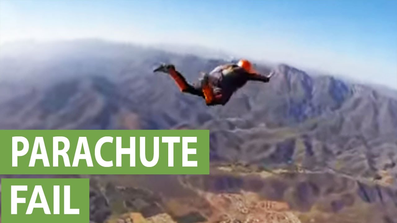Skydiver forced to cut off parachute after scary malfunction - YouTube