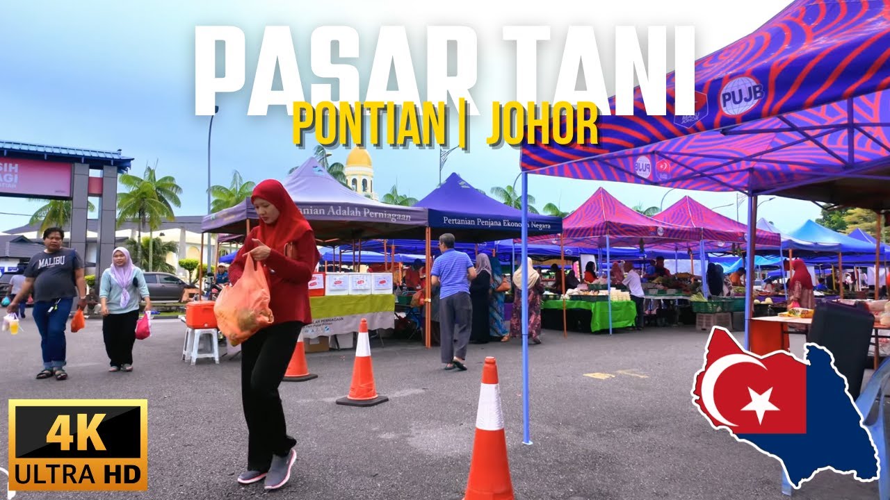 Pasar Tani Ahad Pontian Johor ️Suasana Pagi & Makanan Kampung | 4K ASMR ...