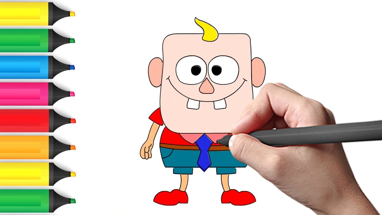 Simple Drawing Ideas | Funny Cartoon Drawing step by step for Children ...