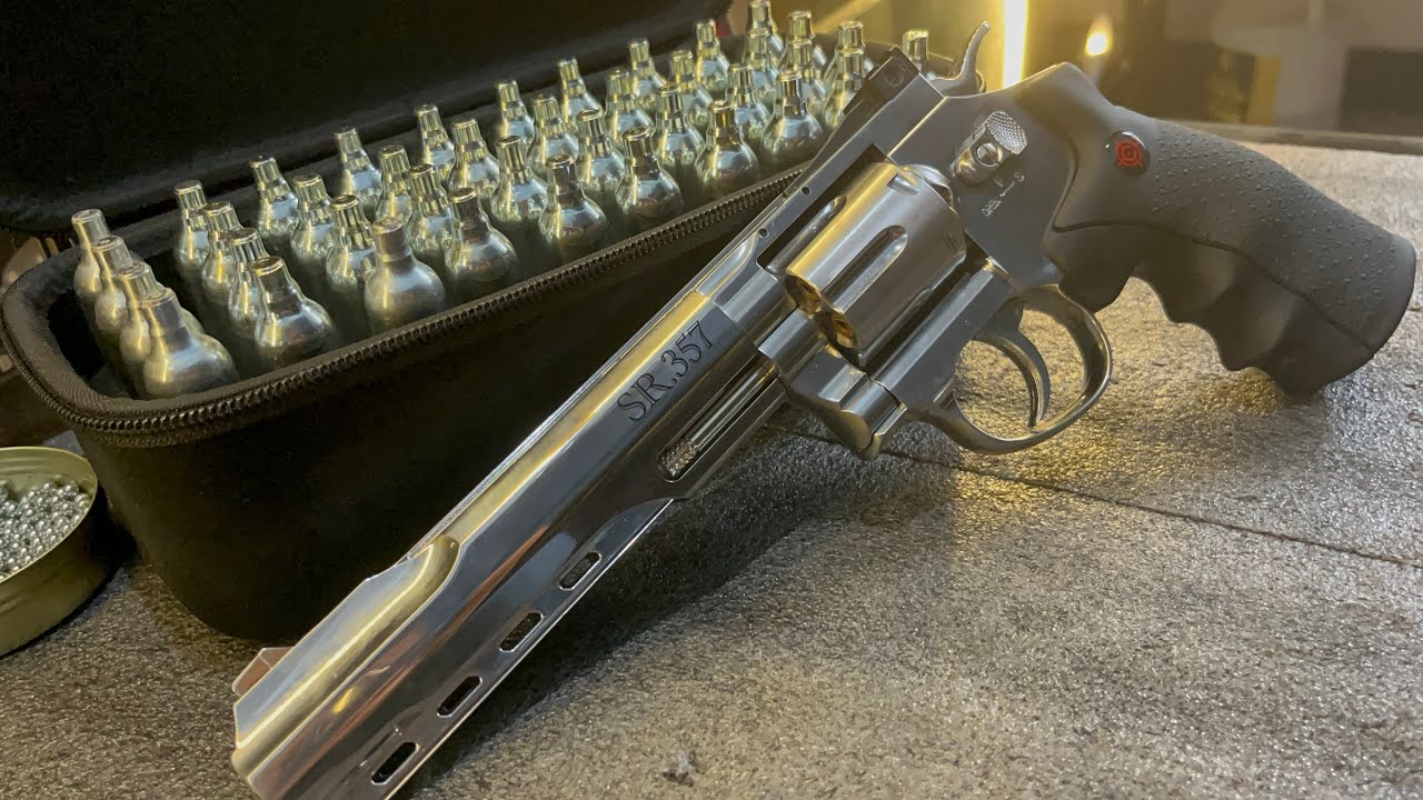 Crosman Airgun SR 357 6 inches Barrel Silver quick review and testing ...