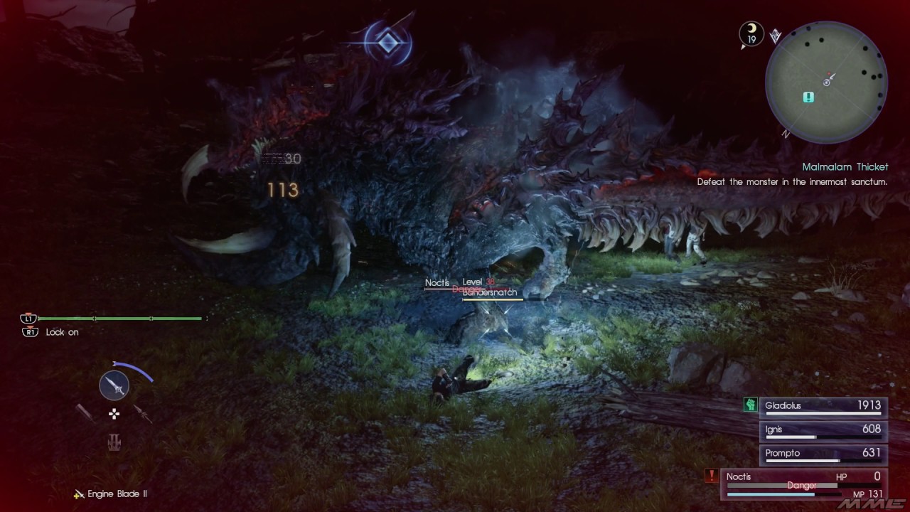 Final Fantasy XV - Malmalam Thicket (Bandersnatch) Boss Battle - PS4 ...