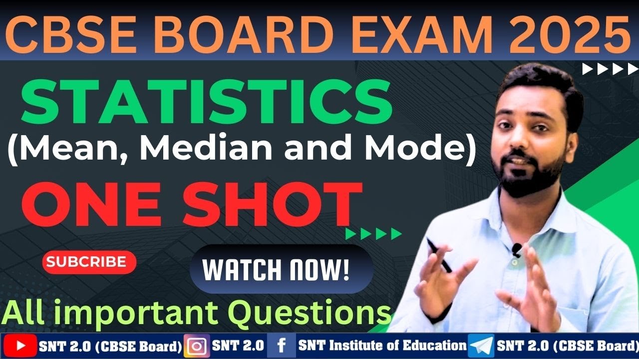 Statistics Class 10th ( Mean, Median and Mode) II One Shot ! II Class 10th Chapter 13 ...