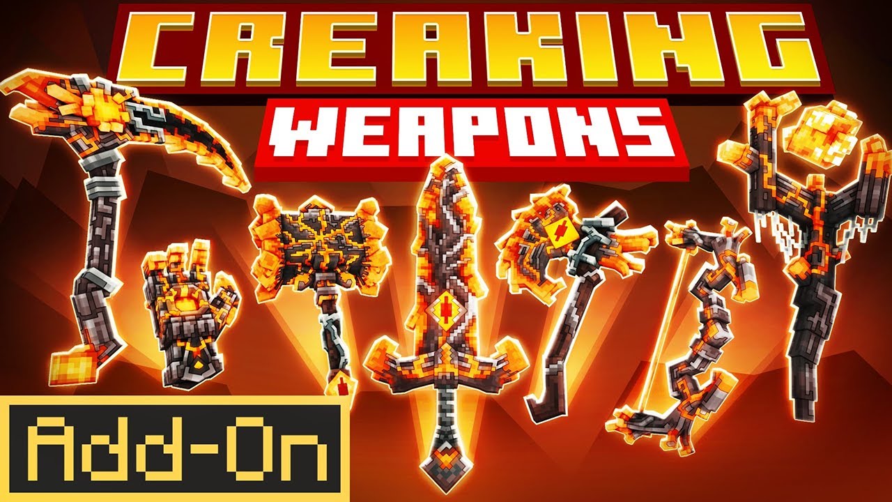 CREAKING WEAPONS ADDON Adds 7 OP Weapons & Boss to Minecraft Bedrock ...