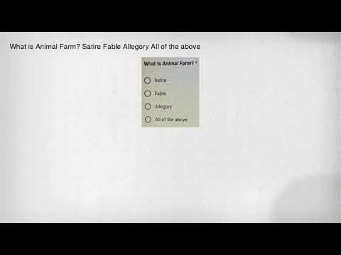 What is Animal Farm? Satire Fable Allegory All of the above - YouTube
