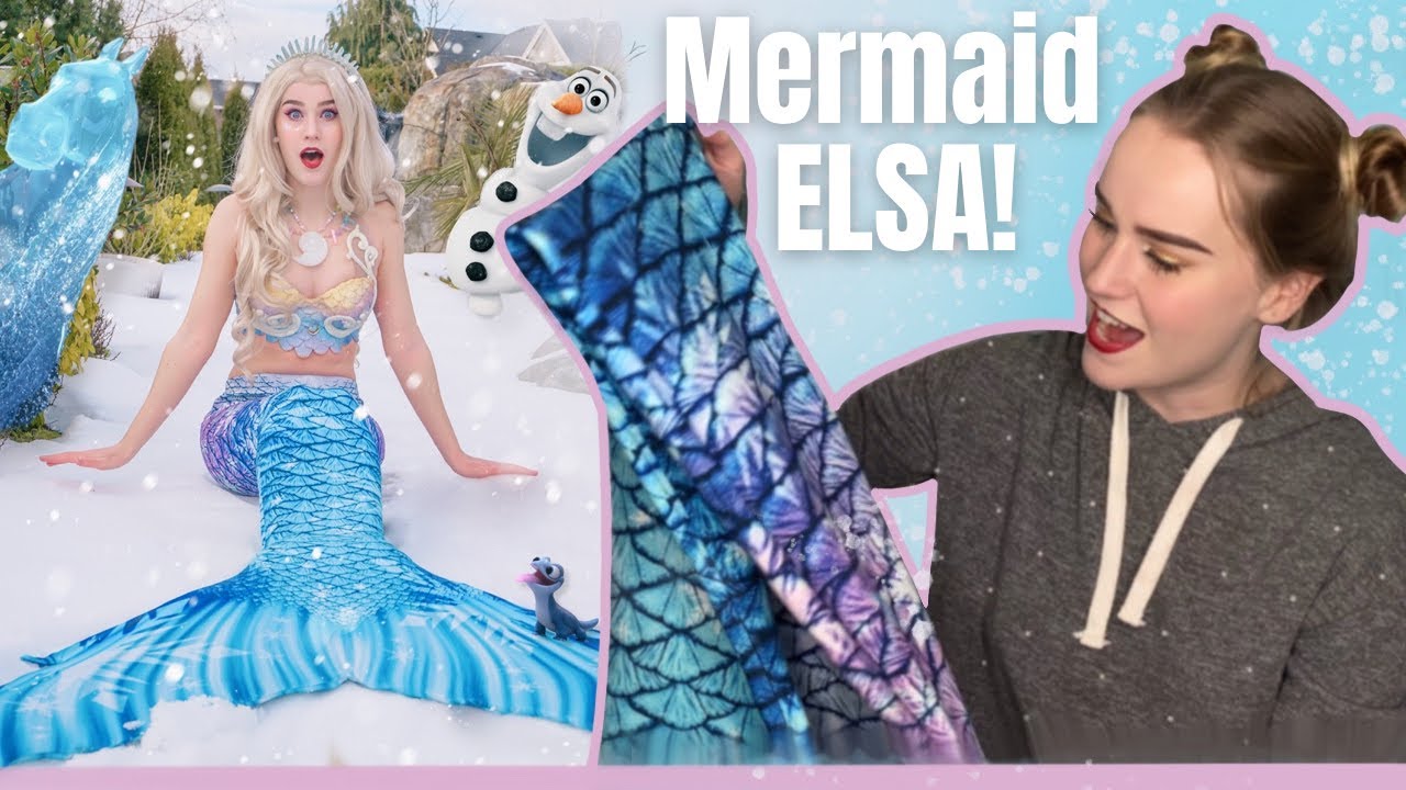 New Frozen ELSA MERMAID TAIL!! Unboxing & SNOW Photoshoot! - YouTube
