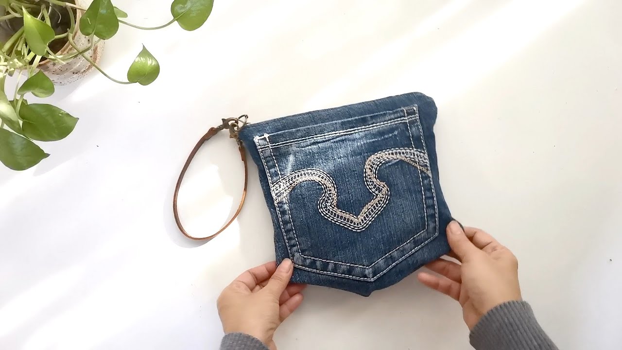DIY Old Jeans Recycle Pocket, Denim Reuse |Tutorial (ep184) - YouTube