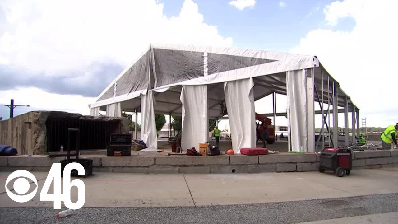 CBS46 crews setting up at Assembly Atlanta - YouTube