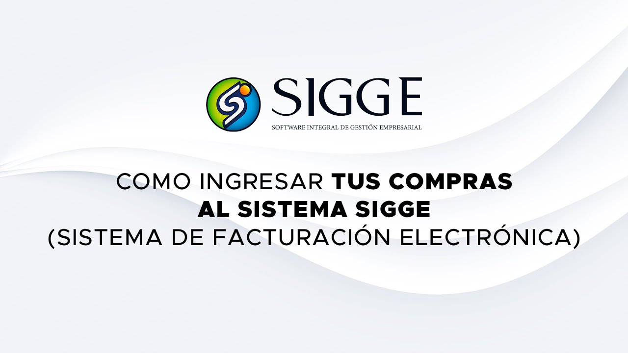 Instructivo SIGGE I COMO INGRESAR TUS COMPRAS AL SISTEMA SIGGE (Sistema ...