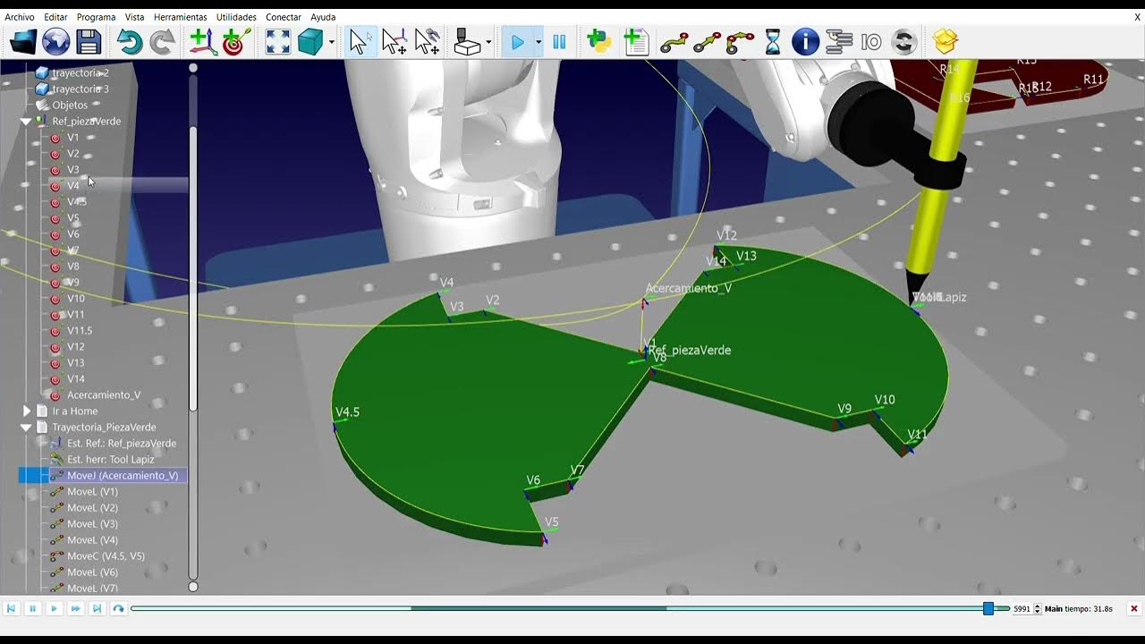 RoboDK Programacion básica de trayectorias - YouTube