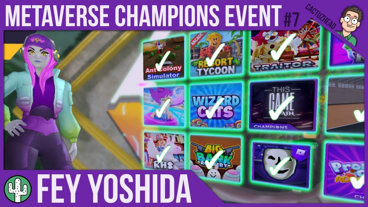 Metaverse Champions Event #7 | Fey Yoshida | ALL 12 BADGES | Roblox ...
