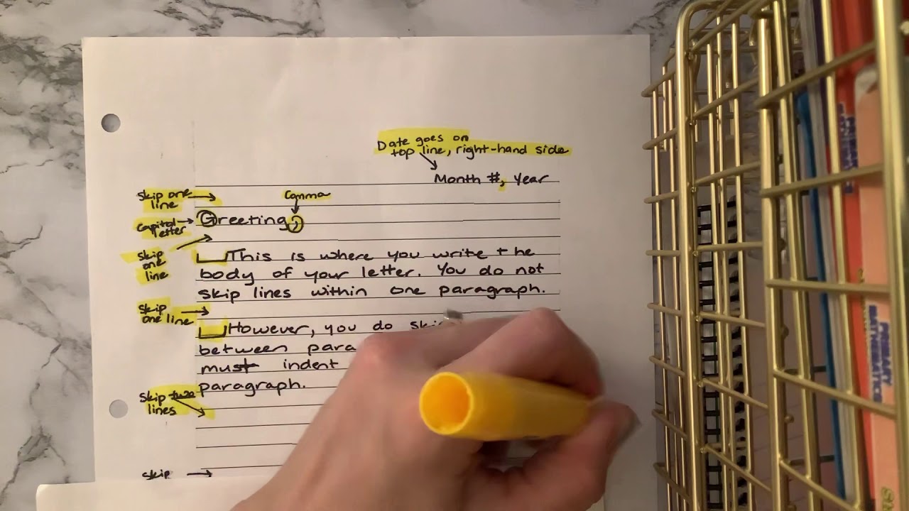 Friendly letter notes - YouTube