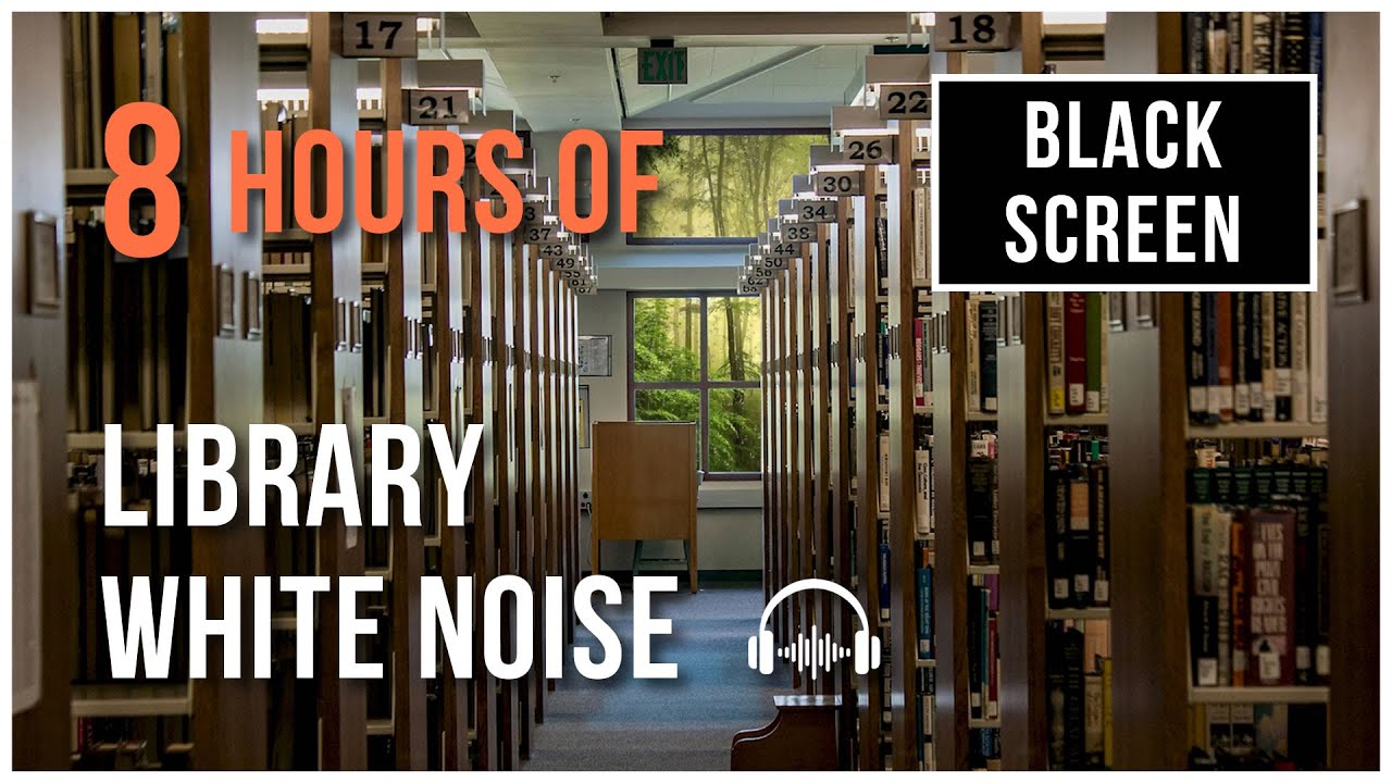 Library Ambience Black Screen | 8 Hours of Quiet Study & Gentle Rain # ...