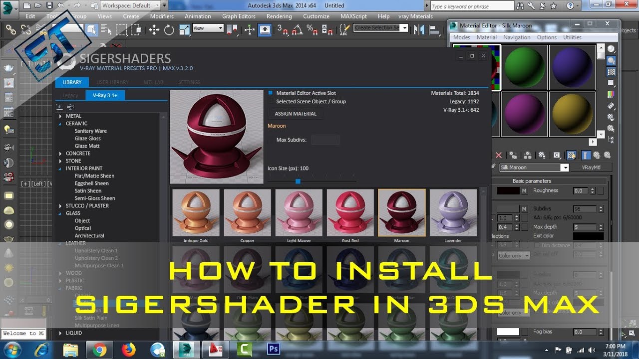 How to install SIGERSHADERS V Ray Material Presets Pro 3 2 0 FOR 3Ds ...
