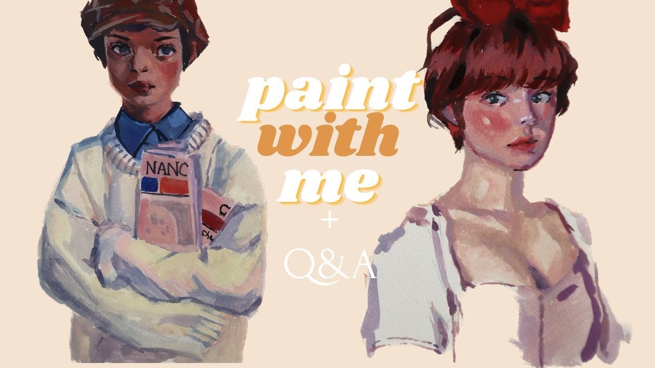 Practice Gouache With Me | My first Q&A - YouTube