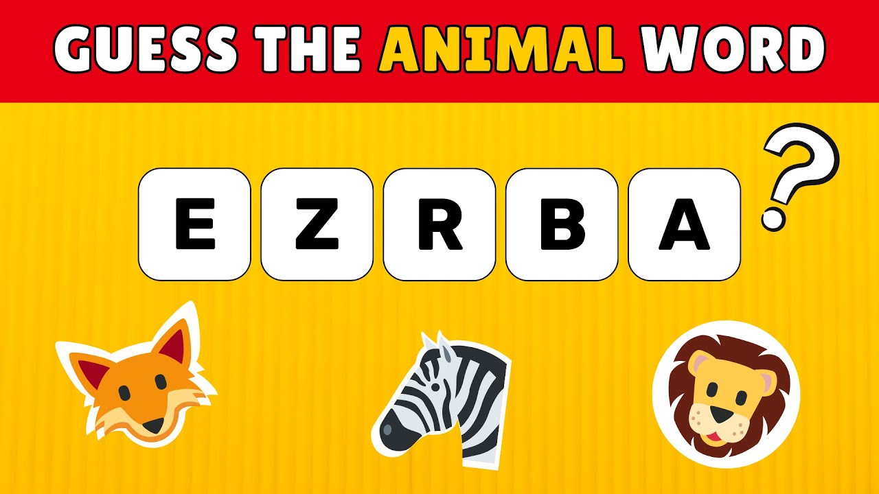 Guess The Animal Scrambled Words? | Game Part 1🤔🔡 - YouTube
