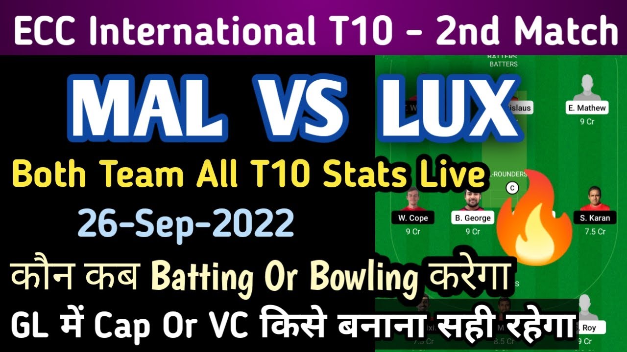 MAL vs LUX Dream11 Team, Mal vs LUX Dream11 Prediction | Mal vs Lux Dream11| ECN International ...