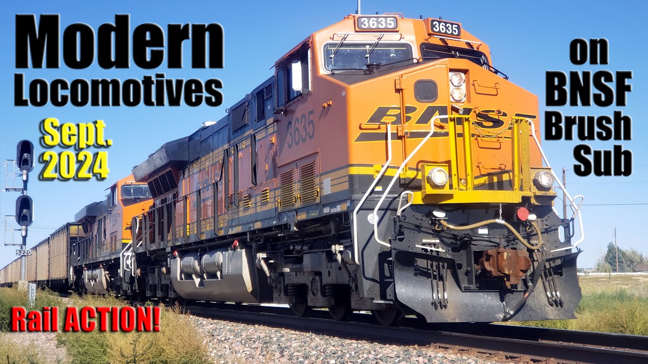 Sept 2024 Modern Locomotives on BNSF Brush Sub, ET44ACH ES44ACH ET44C4 ...