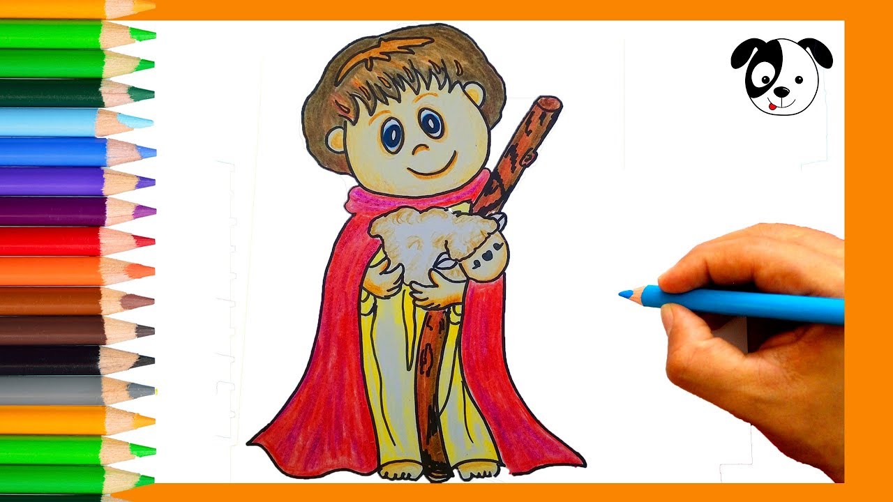 Navidad-Como dibujar un pastorcito- Dibujos para niños-How to draw ...