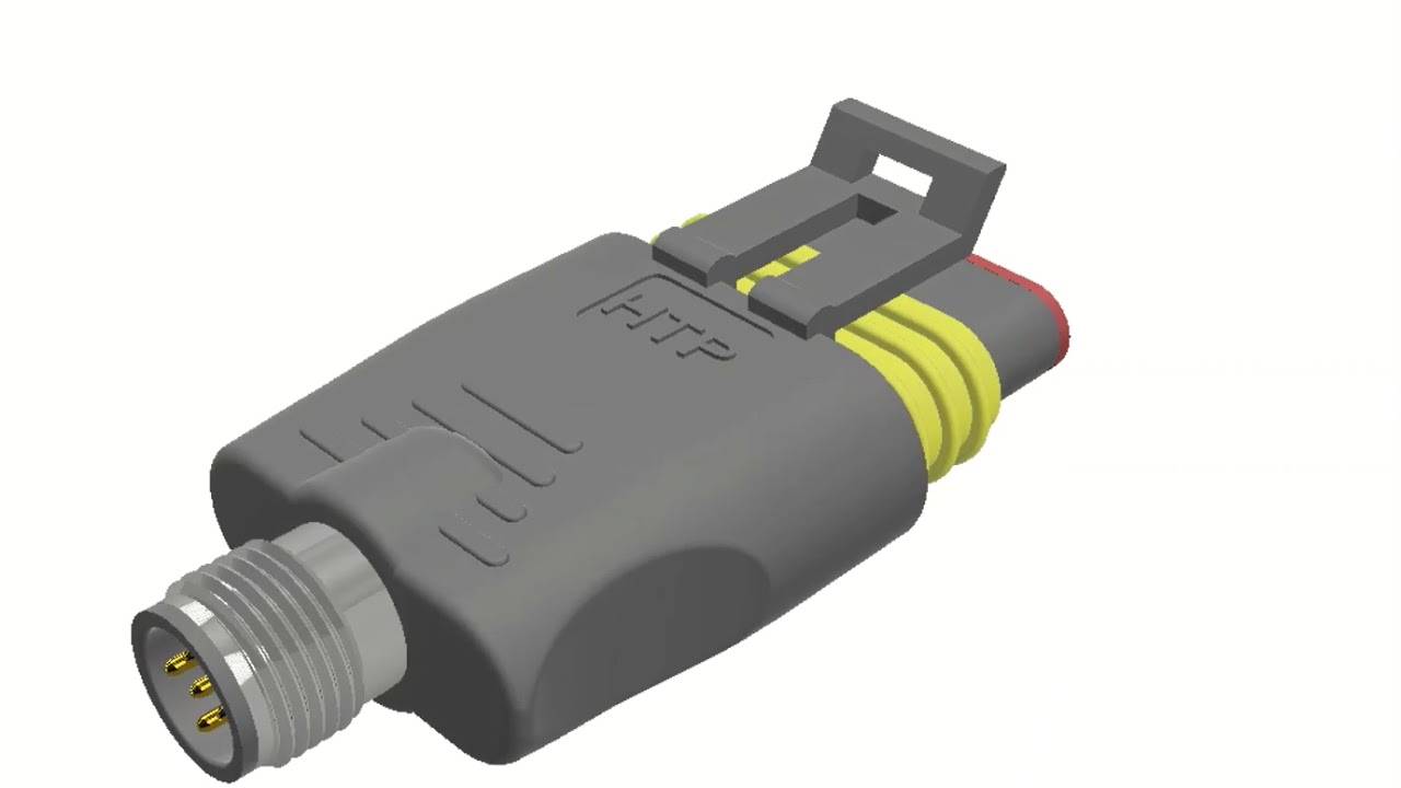ADAPTOR 4 poles Super seal connector with M12 - YouTube
