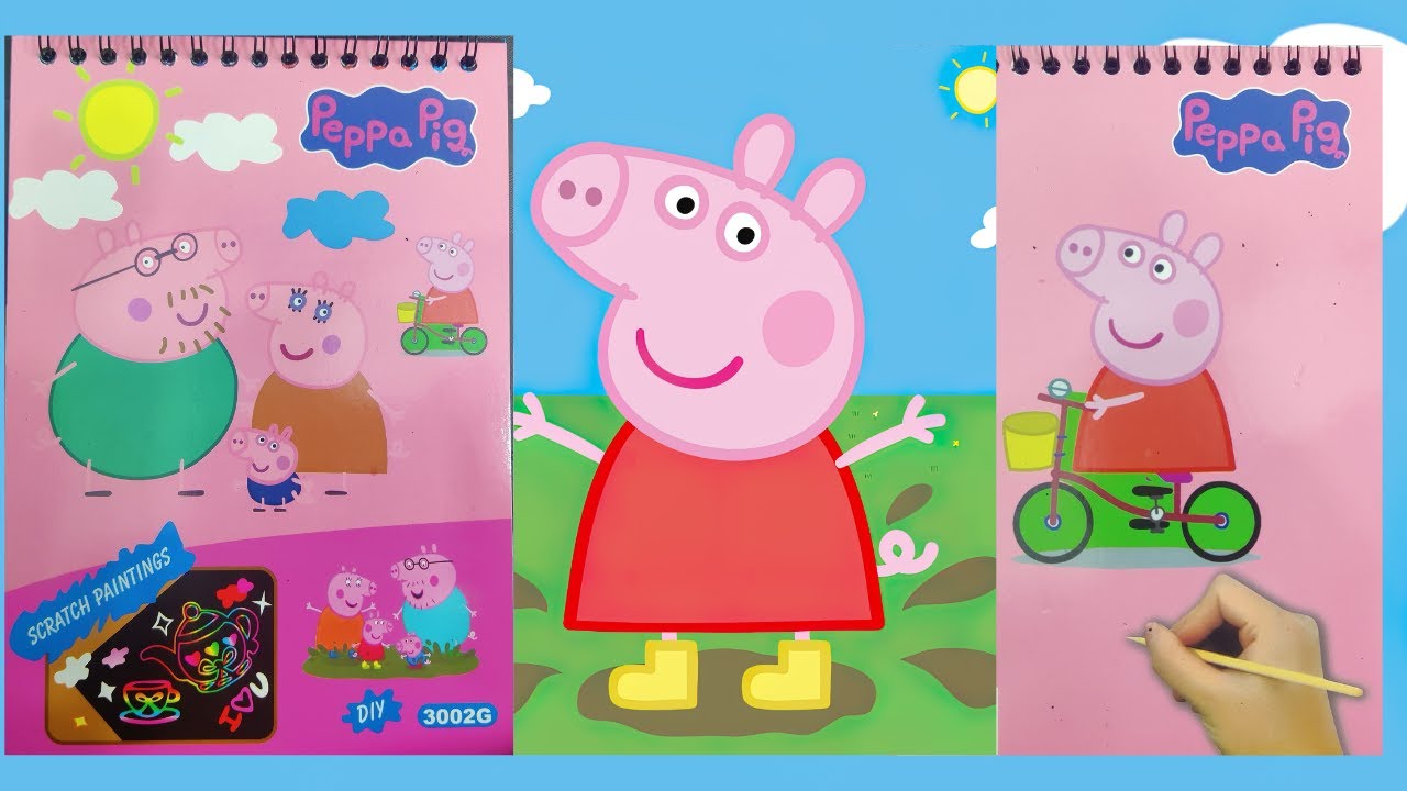 Peppa Pig scratch painting | Paiting book | Prank ho gya |toy ...