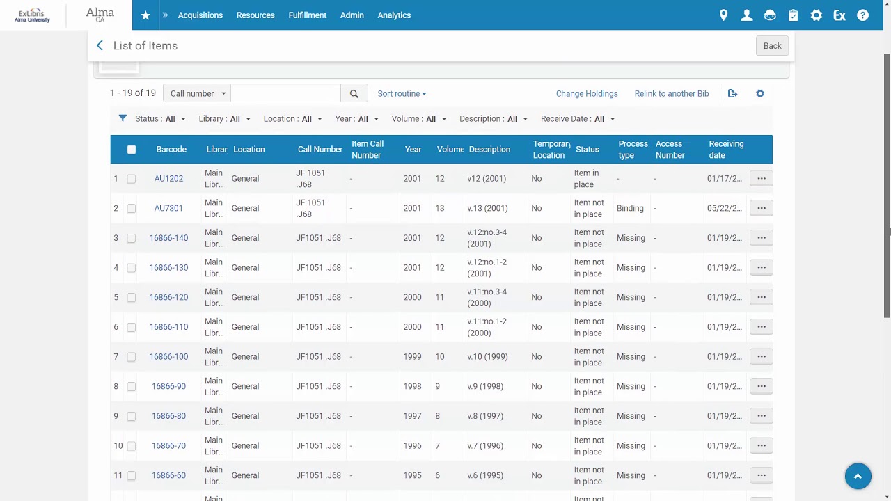 Alma June 2019 Release: Filter a List of Items - YouTube