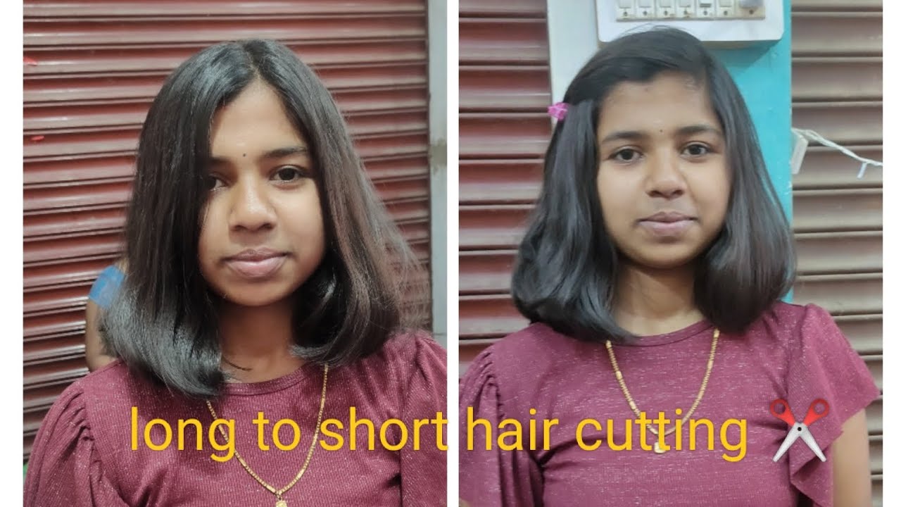 Bob Hair cutting for school girls | long to short hair cutting | girls ...