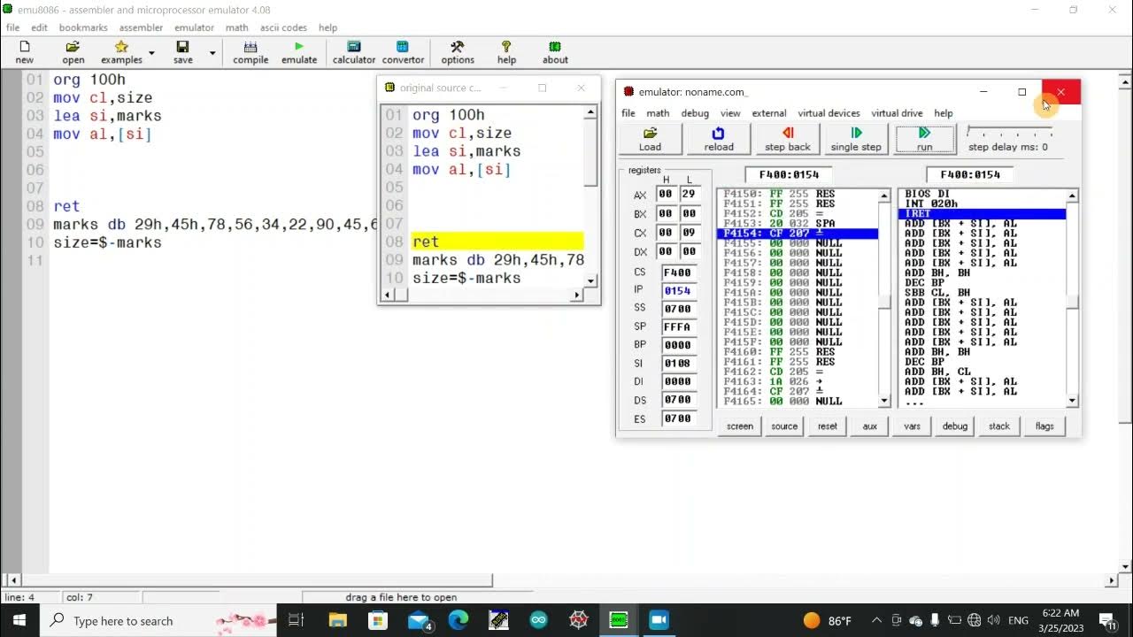 programming of 8086 microprocessor/student grades - YouTube