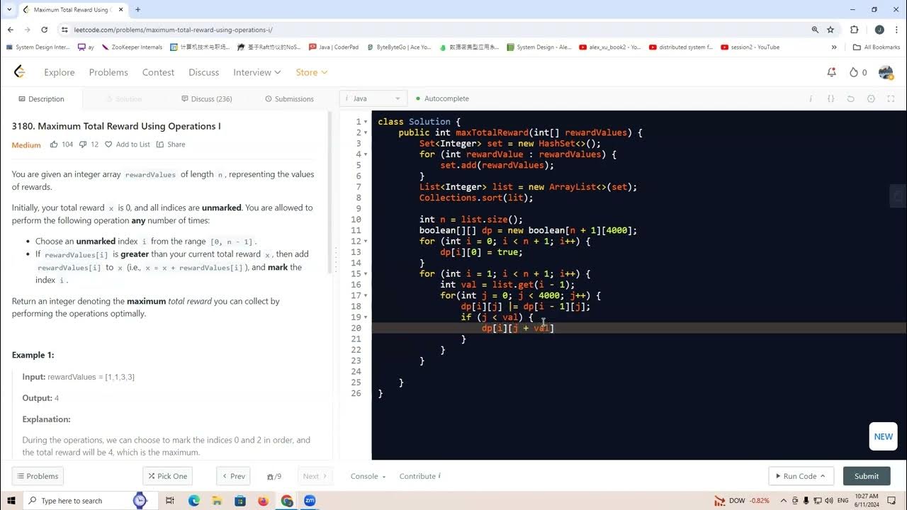 3180. Maximum Total Reward Using Operations I - YouTube