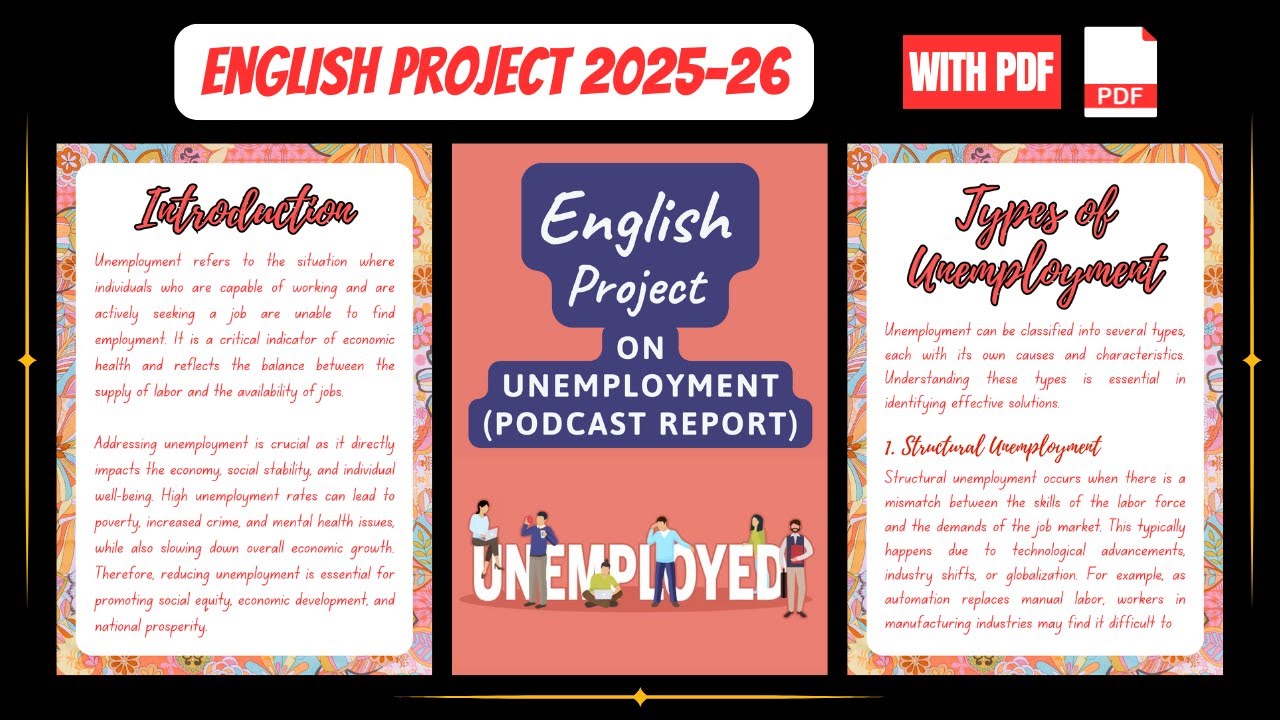 English Project on Unemployment (Podcast Report) | Class 12 CBSE ...