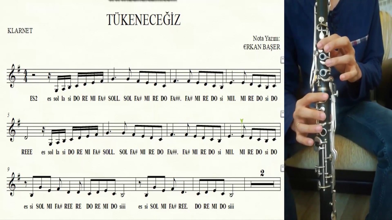 TÜkeneceĞİz Sezen Aksu Klarnet Notaları EŞlİklİ Youtube
