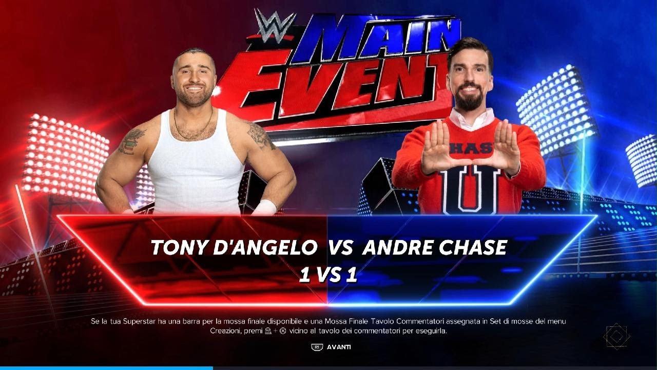 WWE 2K24 - WWE Main Event - Tony D'Angelo vs Andre Chase - YouTube