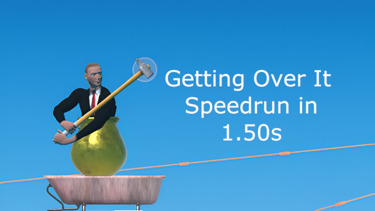 Getting Over It Speedrun in 1.50s. - YouTube
