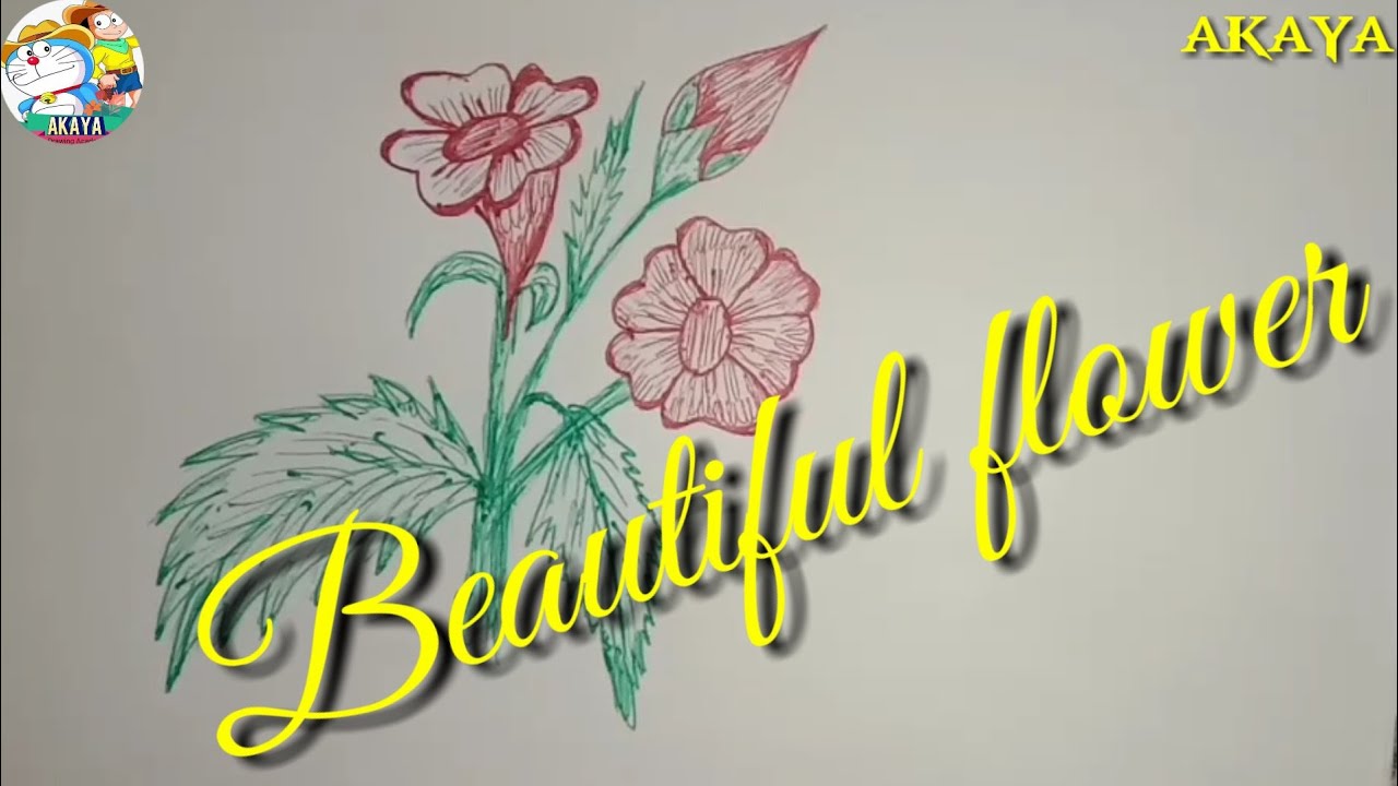 How to draw a beautiful red flower//easy way to draw//step by step ...