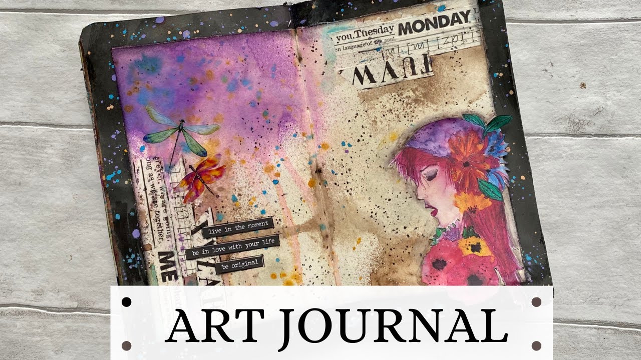 Art Journal with Elena Zinski Digi Stamps! 🌺😊💕 - YouTube