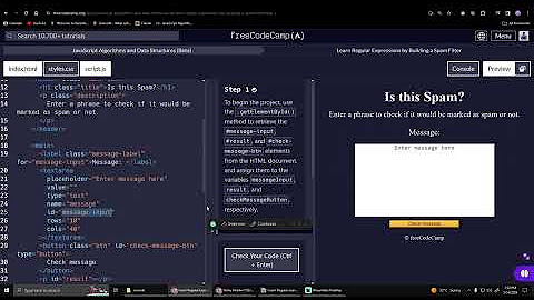 Steps For "Learn Regular Expressions by Building a Spam Filter" [FREECODECAMP] - YouTube