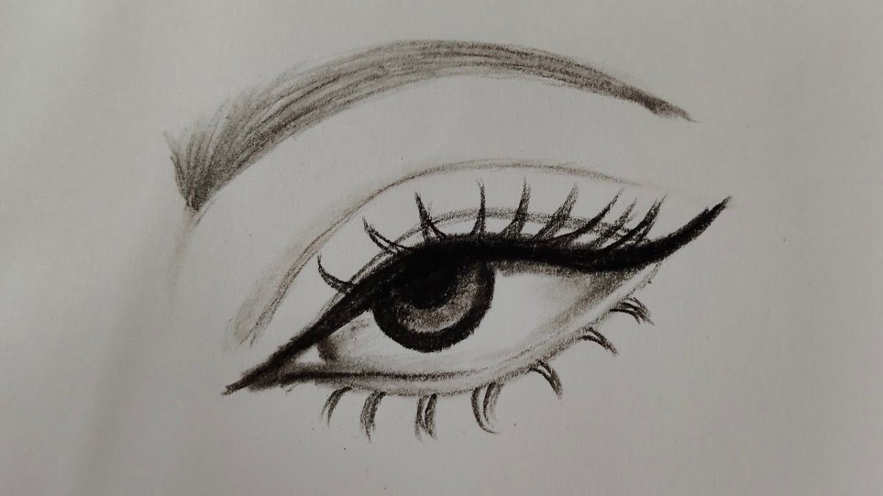 easy eye drawing | how to draw realistic eye easy drawing ideas ...