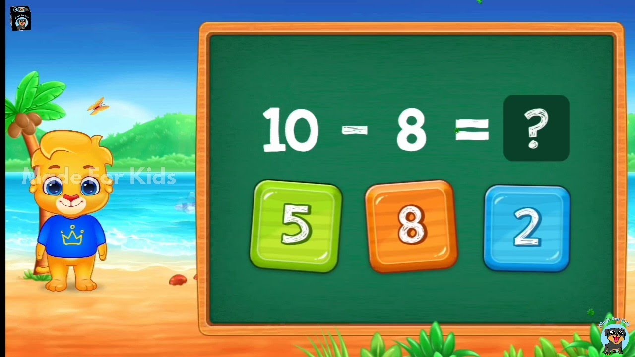 subtracting quiz math part 3 kids cartoon education entertainment #made ...