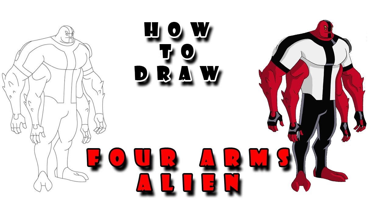 How To Draw Ben 10 Four Arms Alien Drawing Tutorial | D4Drawing - YouTube
