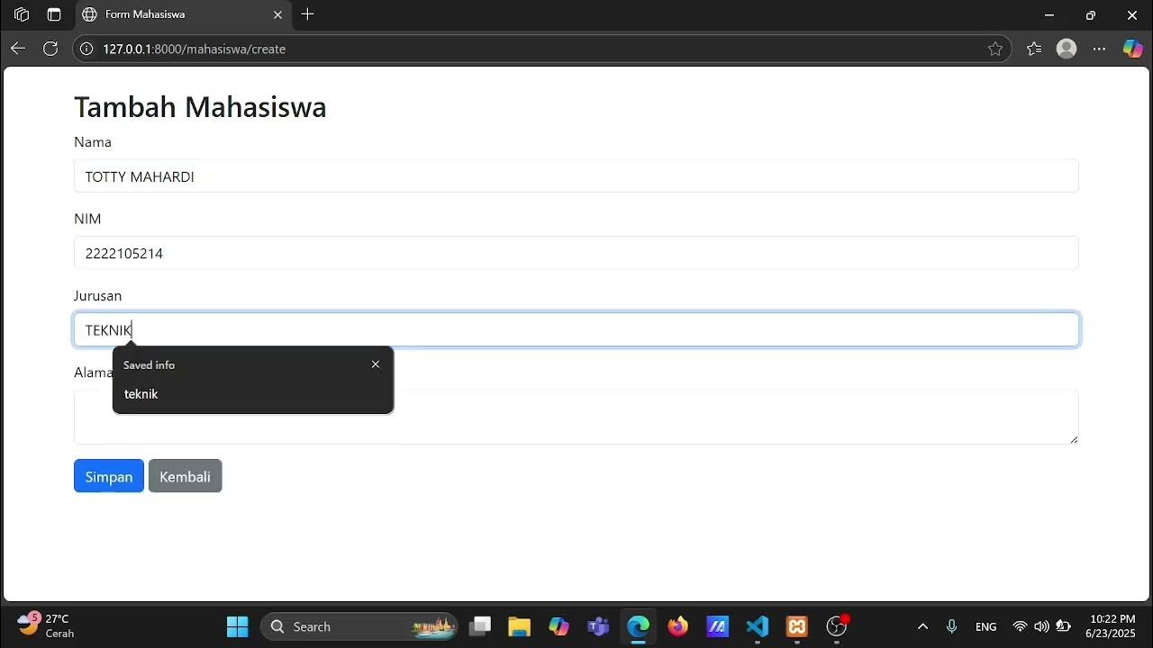 Tugas UAS : Membuat Aplikasi Web Dengan Fitur CRUD - YouTube