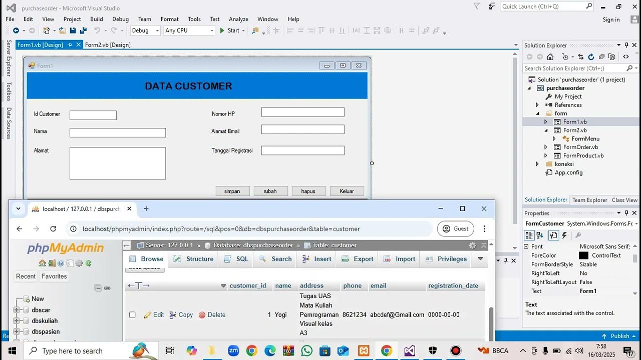 Membuat project purchase order dengan aplikasi Visual Basic net - YouTube