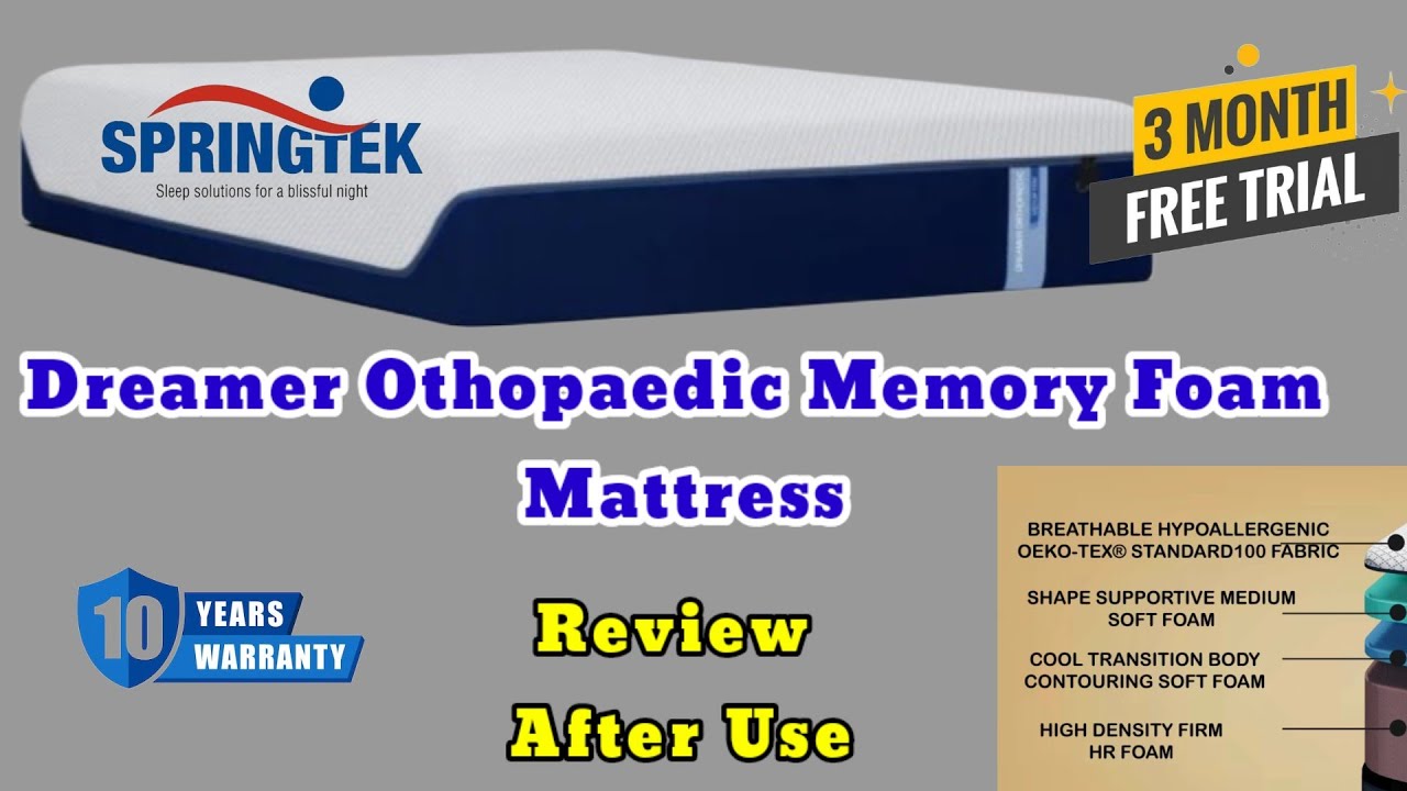 Springtek Dreamer Orthopaedic Memory Foam Mattress | Unboxing & Review ...