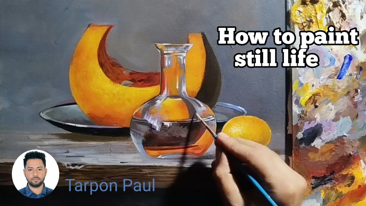 still life acrylic painting technique tutorial || still life easy ...