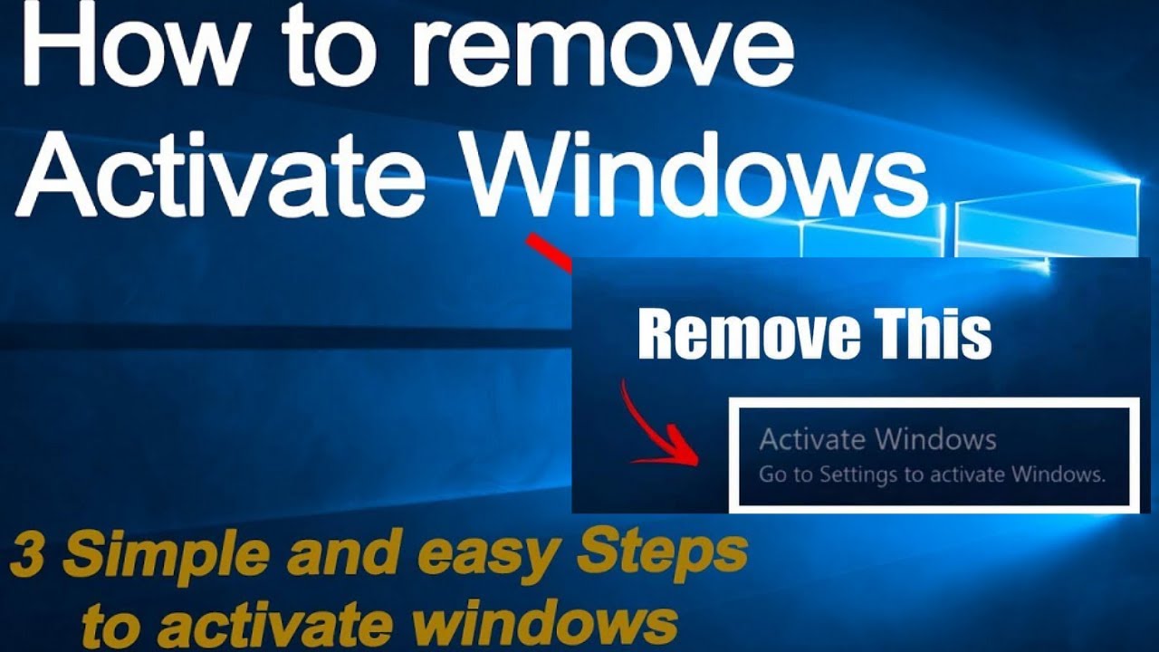 How to remove activate Windows 10 watermark legally | Go To Settings To ...