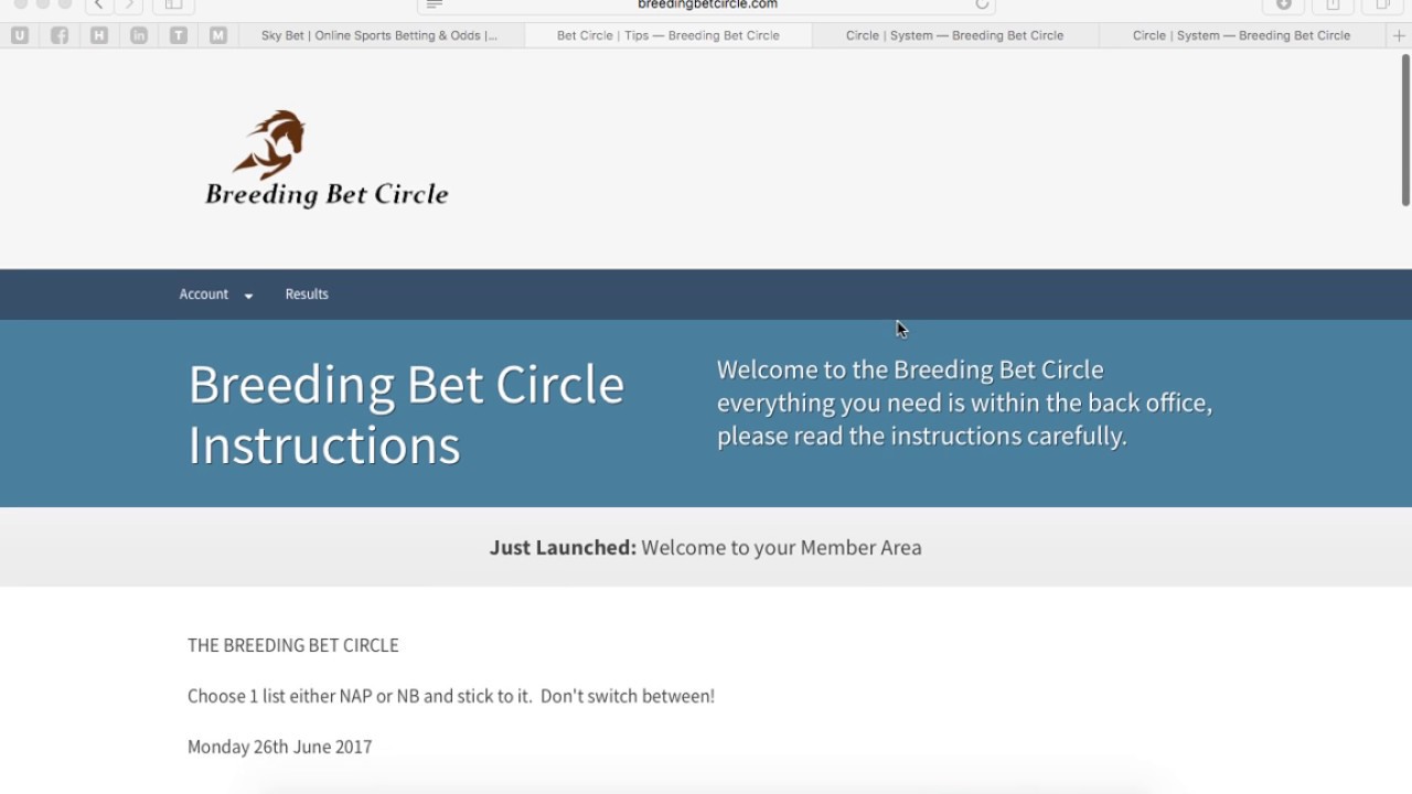 Breeding Bet Circle Demo 26th June 17 - YouTube