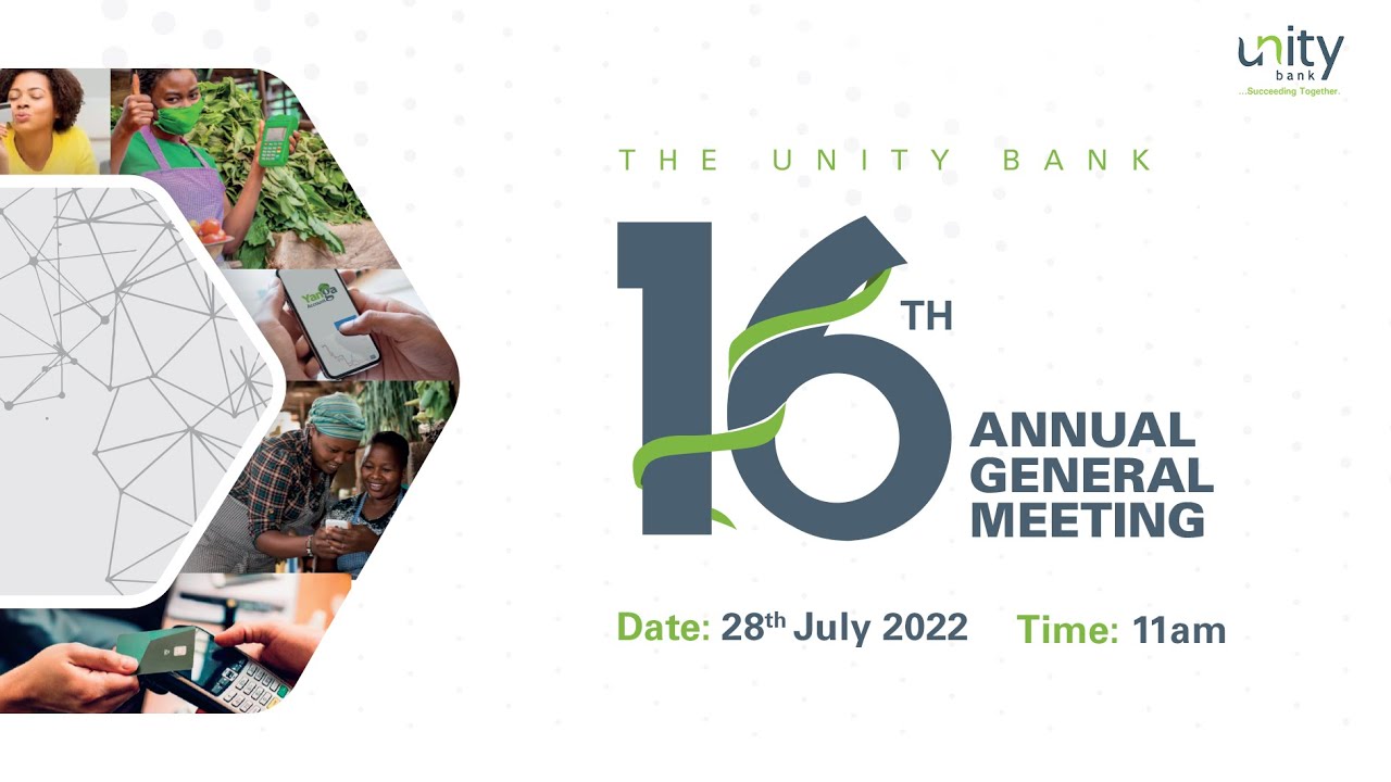 UNITY BANK PLC 16TH ANNUAL GENERAL MEETING - YouTube