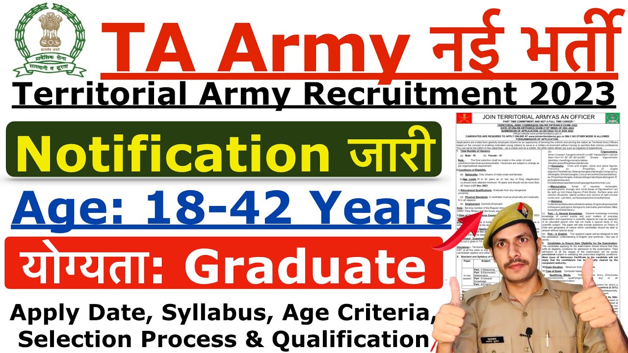 TA Army Recruitment 2023 | Territorial Army New Vacancy 2023 ...